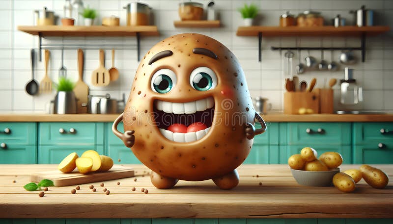 Cute and Happy Potato. this Potato Has a Fun Expression Stock ...
