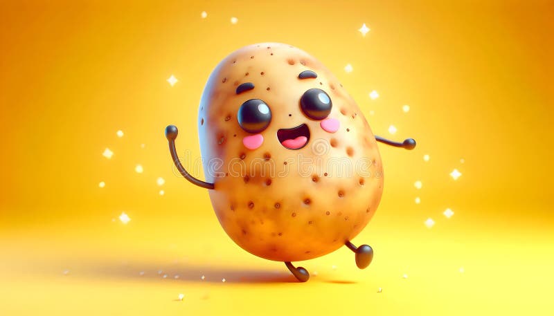 Cute and Happy Potato. this Potato Has a Fun Expression Stock ...