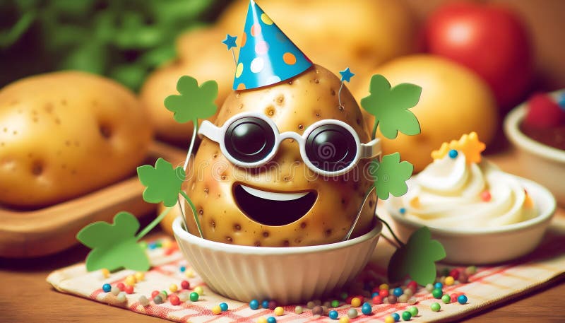 Cute and Happy Potato. this Potato Has a Fun Expression Stock ...