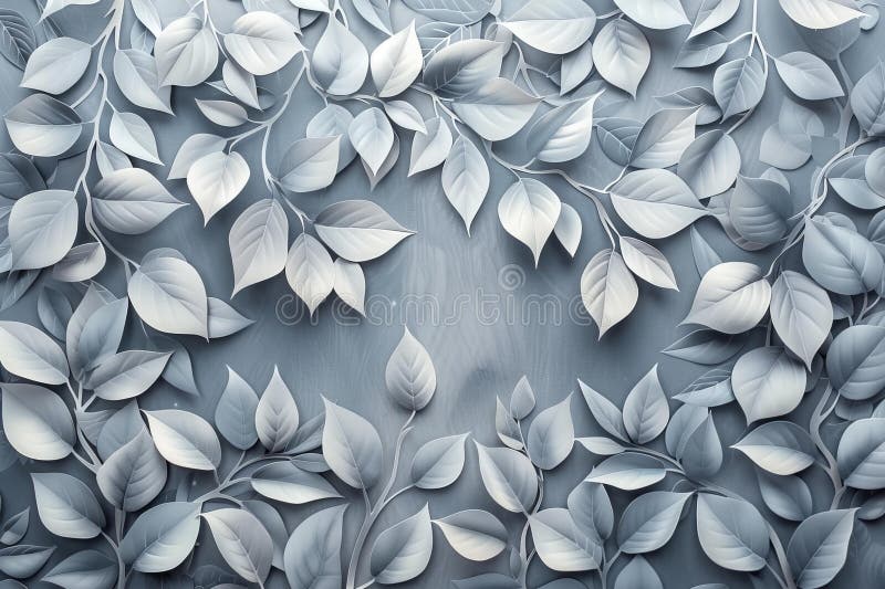 Featuring a Detailed Grey Pattern with Intricate Leaf and Vine Designs ...