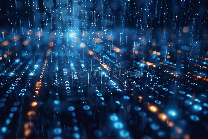 Featuring A Digital Rain Of Binary Code Representing The Matrix And Data Flow In Concepts