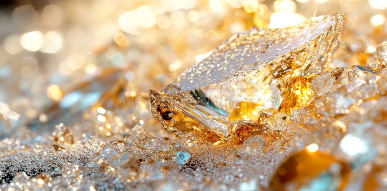 Featuring a Dynamic Texture of Shattered Glass, the Image Shows Bits ...