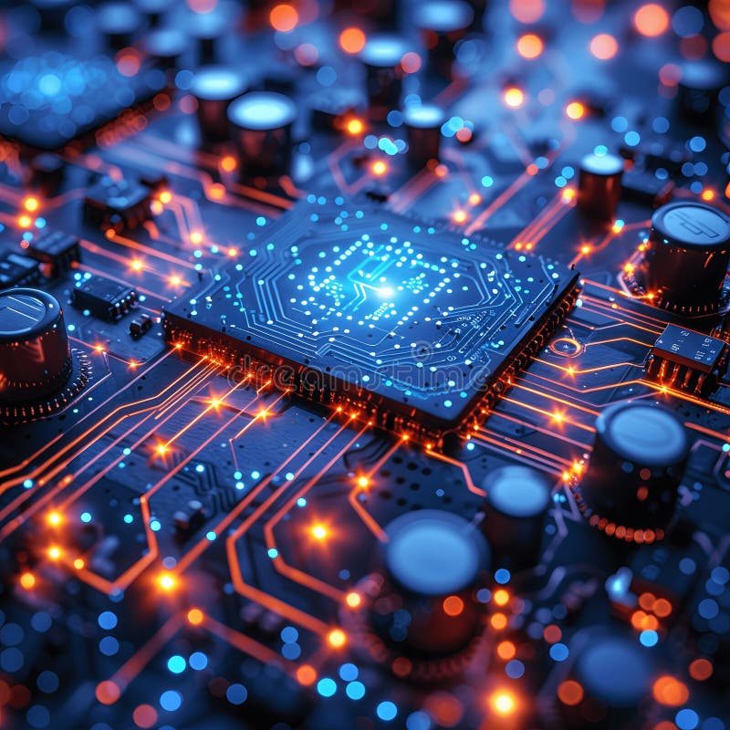 Electric Blue Glow, Defining Tech Evolution. Stock Illustration ...