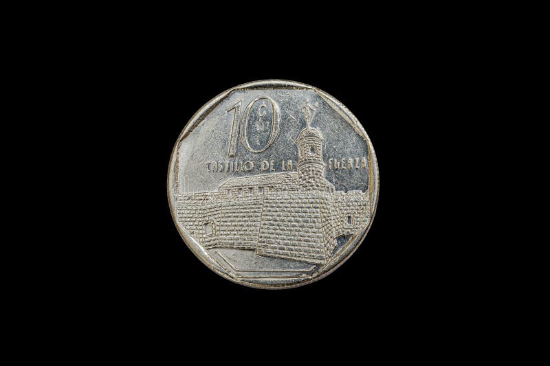 Reverse or Tails Side of a Ten Centavos Nickel Cuban Coin Stock Photo ...