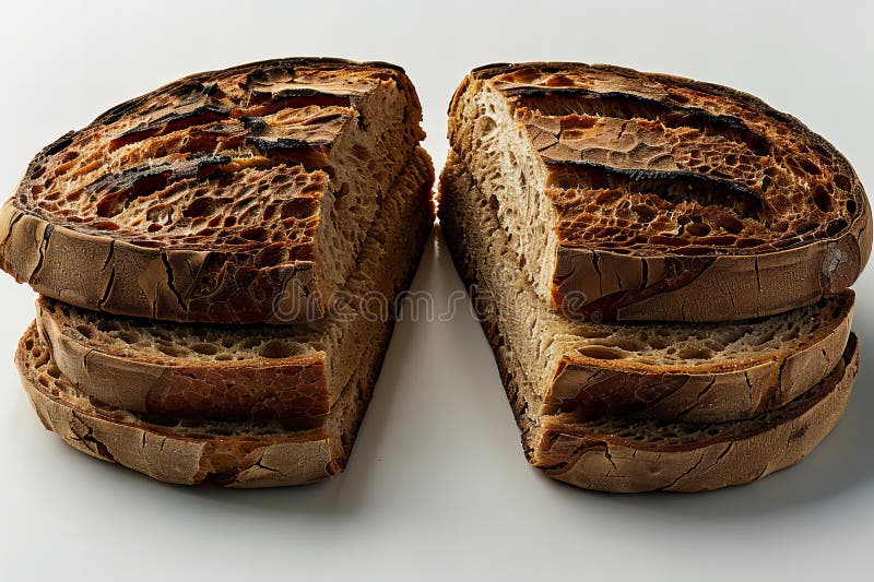 Featuring a Flat Wheat Bread, Cut in Half, on a White Background Stock ...