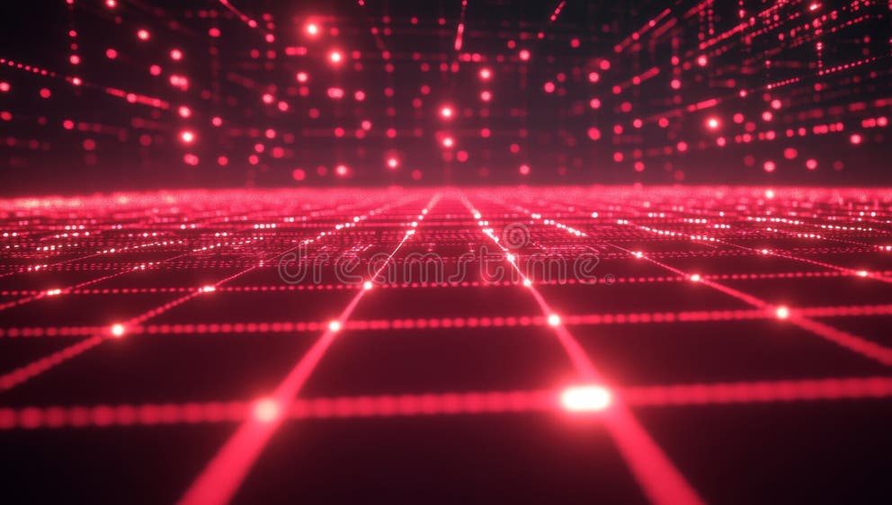 Featuring a Futuristic Matrix Design, the Abstract Red Tech Tunnel is ...