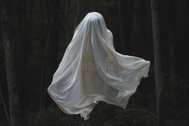 Featuring a Ghost Floating in the Air, Draped Over Its Head and ...