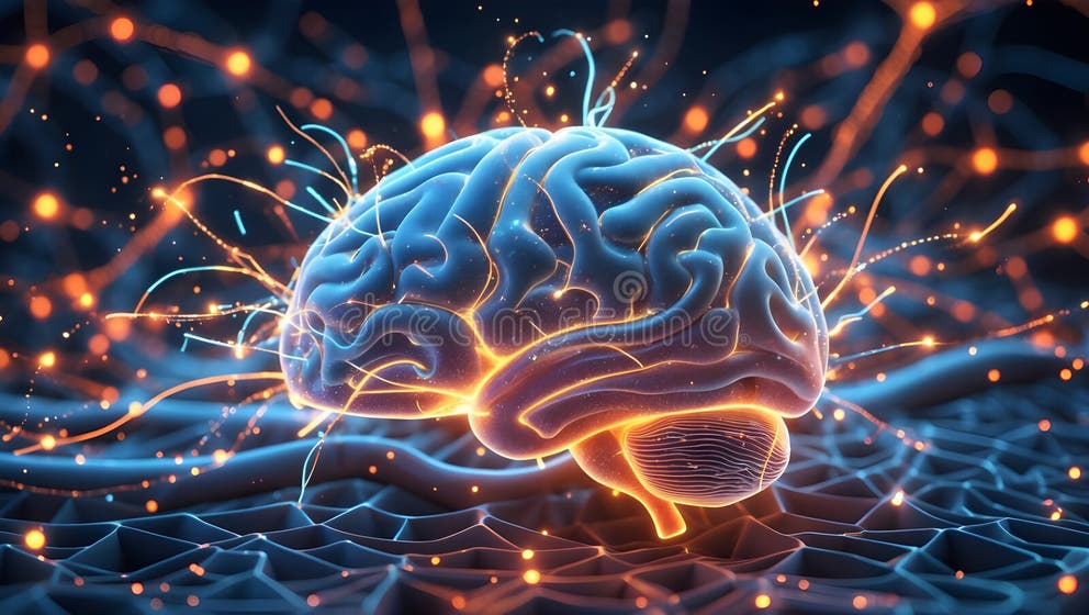 Featuring Glowing Pathways and Nodes Simulating Synaptic Firing and ...