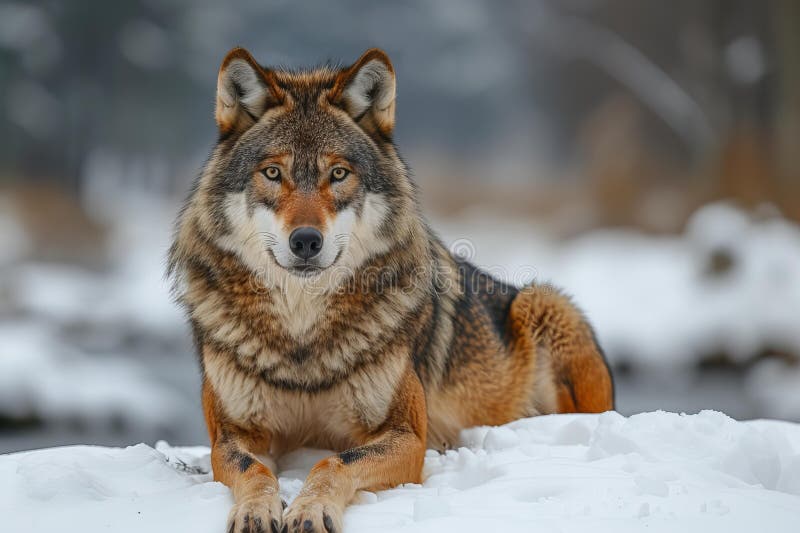 Featuring a Gray Wolf on Snow Stock Photo, High Quality, High ...