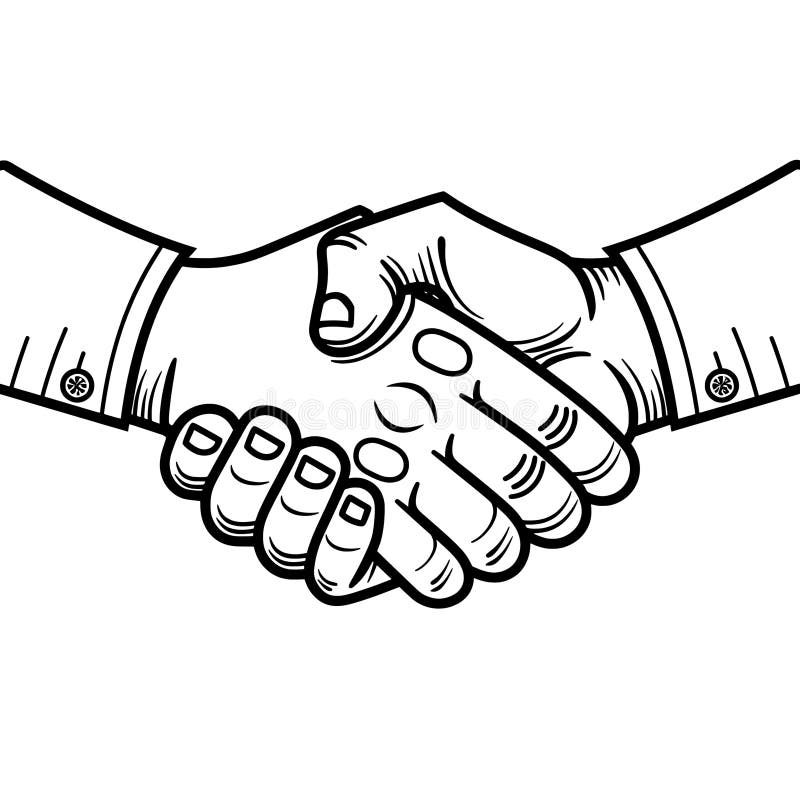 Featuring Handshake Icon, Simple Line Art, Minimalistic Style, White ... Featuring Handshake Icon, Simple Line Art, Minimalistic Style, White ...