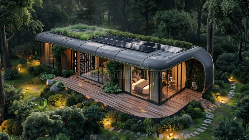Featuring an Integrated Solar Panel Energy System and Surrounded by ...