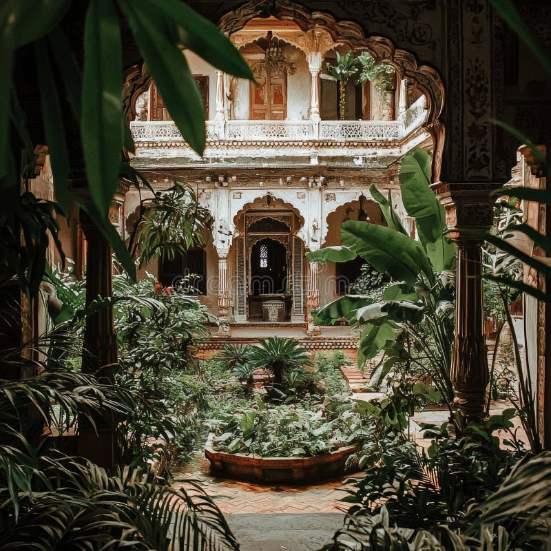 Featuring Intricate Architecture and Lush Greenery, this Courtyard is ...