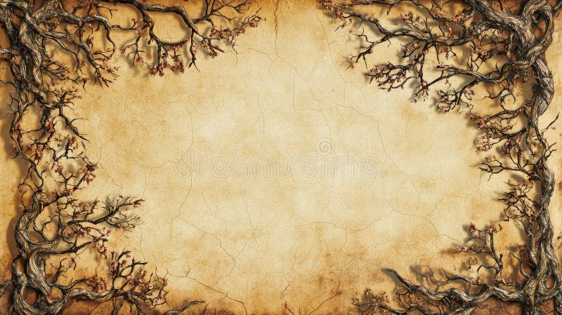 Featuring Intricate Tree Branch Patterns and Foliage, this Ancient ...
