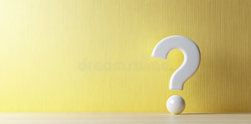 Featuring a Large Copy Area and a White 3D Question and Answer Sign or ...