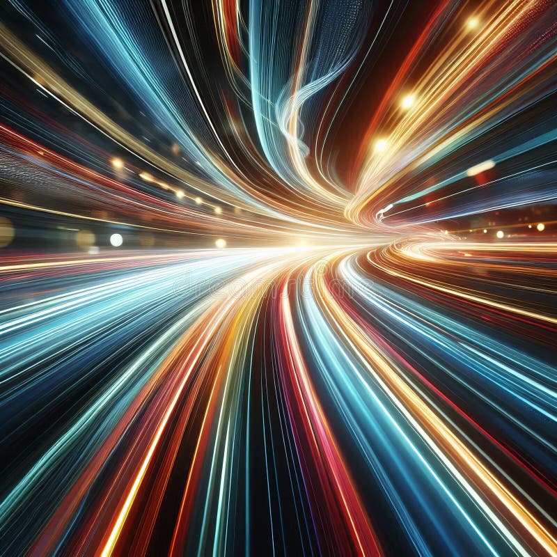 A Design Featuring Light Trails from Moving Vehicles Creating a Stock ...
