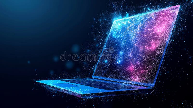 Featuring a Modern Wireframe Mesh Design on a Dark Blue Background, a ...