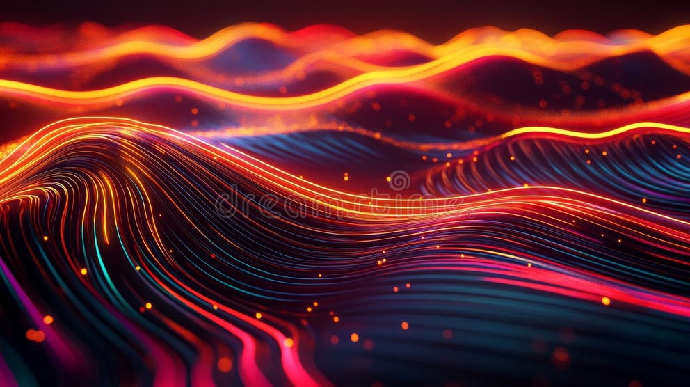 Featuring Neon Crossed Lines Creating a Visual Illusion of Three ...