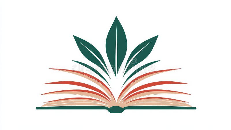 A Vibrant Logo Showcasing an Open Book in Red and Green, Symbolizing ...