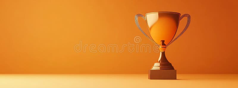 Featuring an Orange Backdrop, the Classic Gold Trophy Cup Displays ...