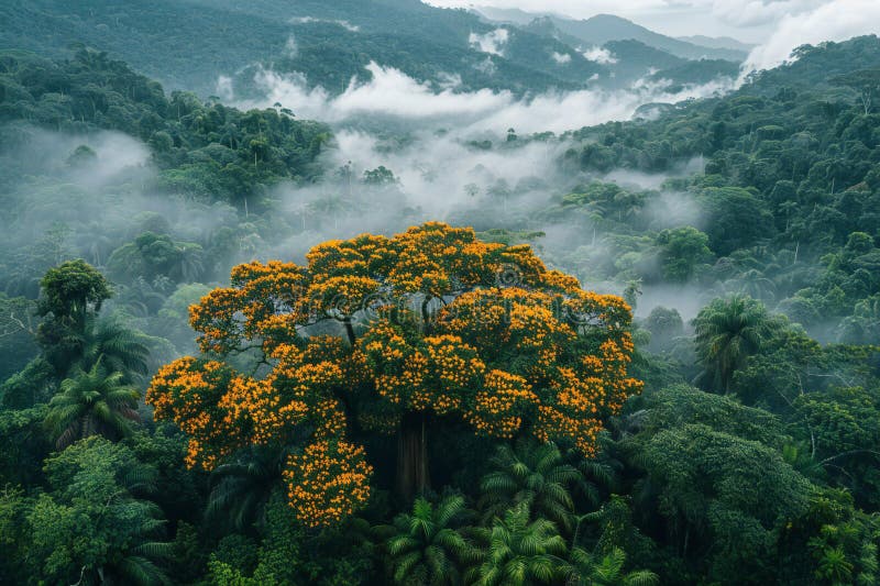 Featuring a Panoramic View of the Amazon Rainforest, Showcasing Dense ...