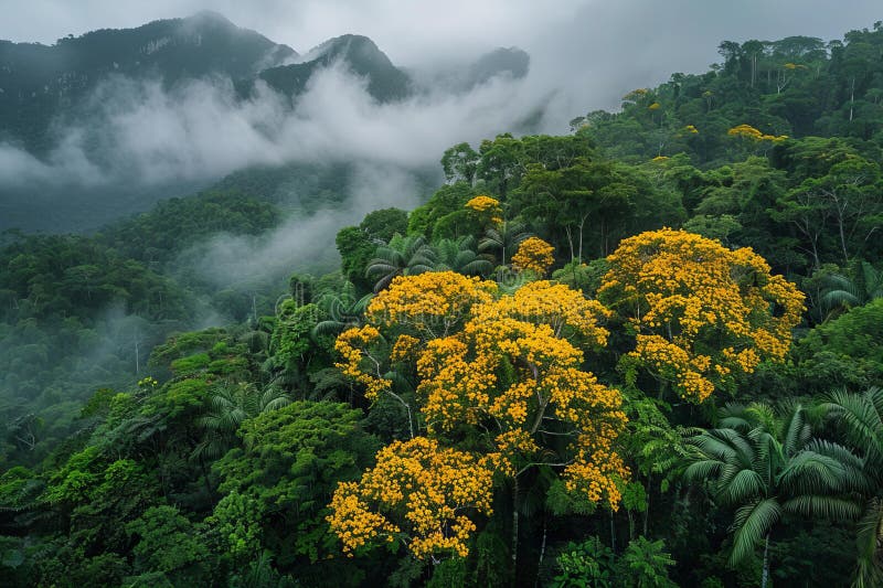 Featuring a Panoramic View of the Amazon Rainforest, Showcasing Dense ...