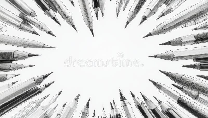 Featuring Pencils and Brushes in a Top-down Perspective, this ...