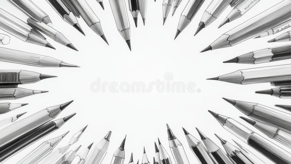 Featuring Pencils and Brushes in a Top-down Perspective, this ...