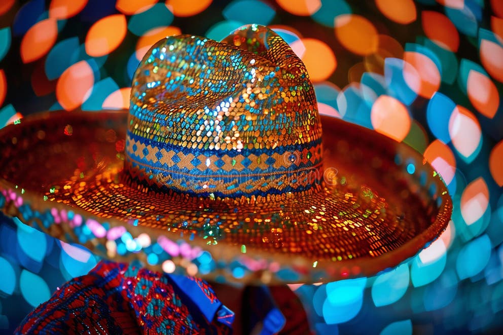 Featuring a Reflection of Mexican Hat is Seen Under a Disco Ball Stock ...