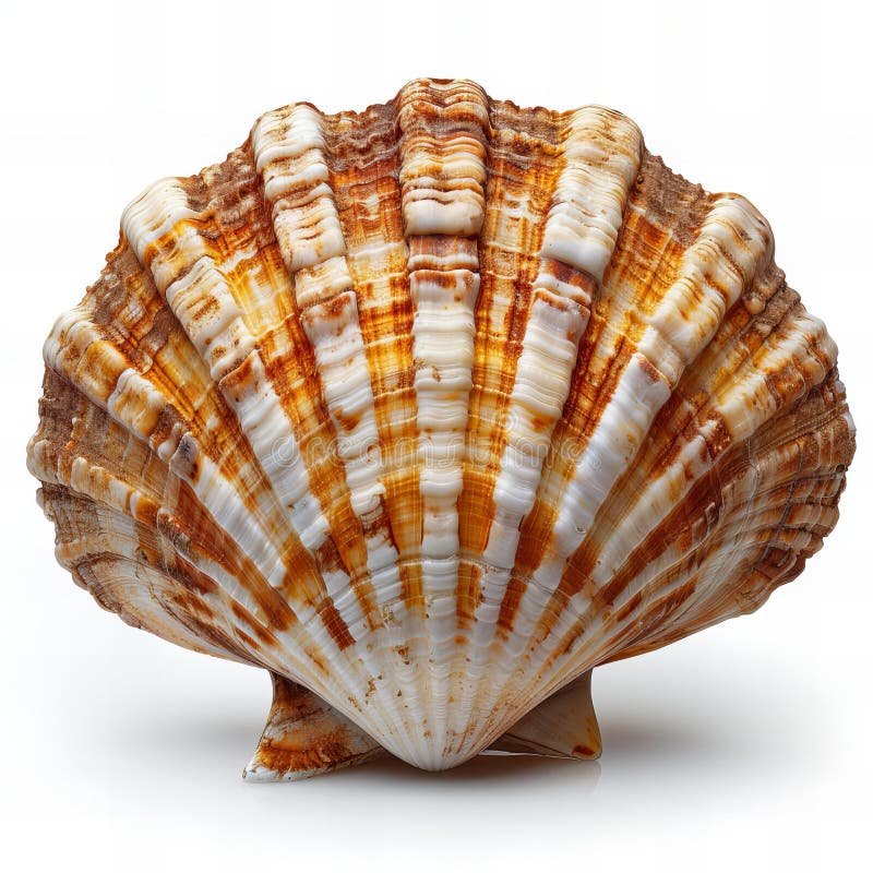 Featuring a Scallop Seashell , Isolated on White Background , High ...