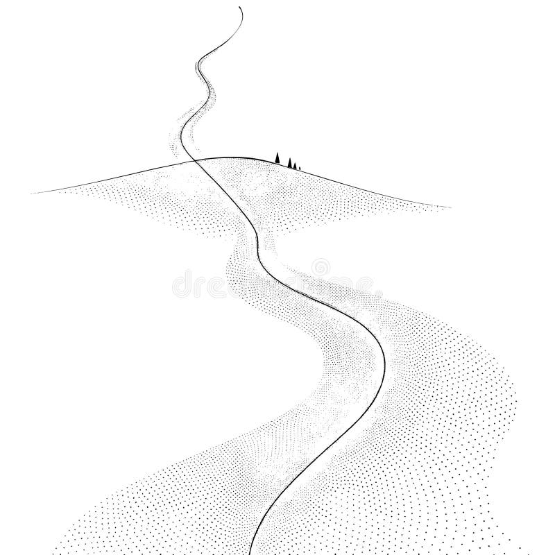 Featuring Simple Black Line Drawing of a Curved Path Stock Illustration ...