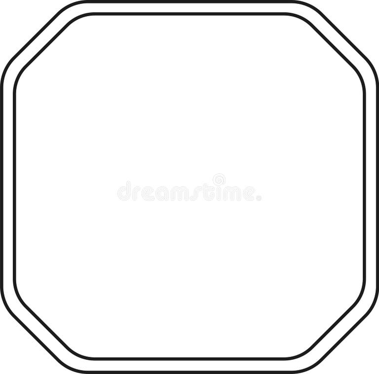 Featuring a Simple Rounded Octagon Shape with a Double Border, Creating ...