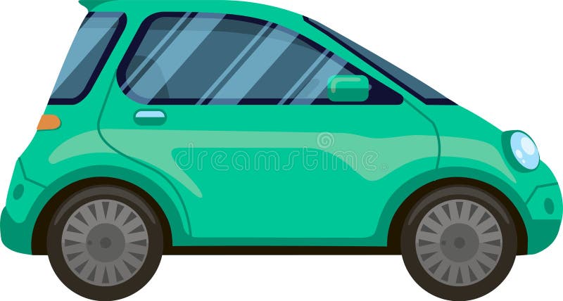 Featuring a Sleek Side View of a Small, Green, Modern Compact Car ...