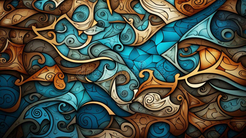 Featuring a Sophisticated Jigsaw Texture with Fluid Lines and Intricate ...