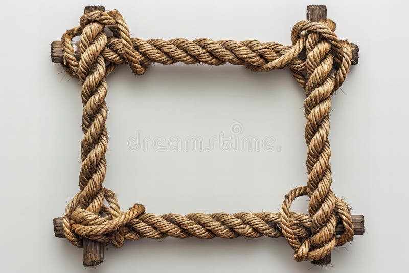 Featuring a Square Rope Frame with Knots on the Corners Against an ...