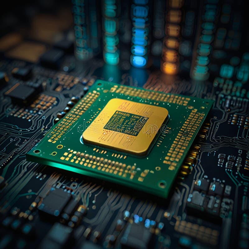 Next-Gen AI Microchip Transforming Technology Stock Illustration ...