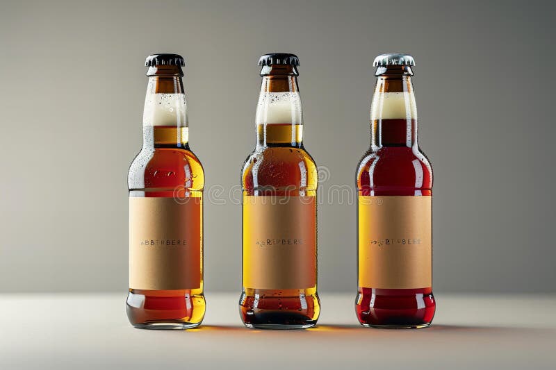 Featuring a Three Beer Bottle with Blank Label, High Quality, High ...
