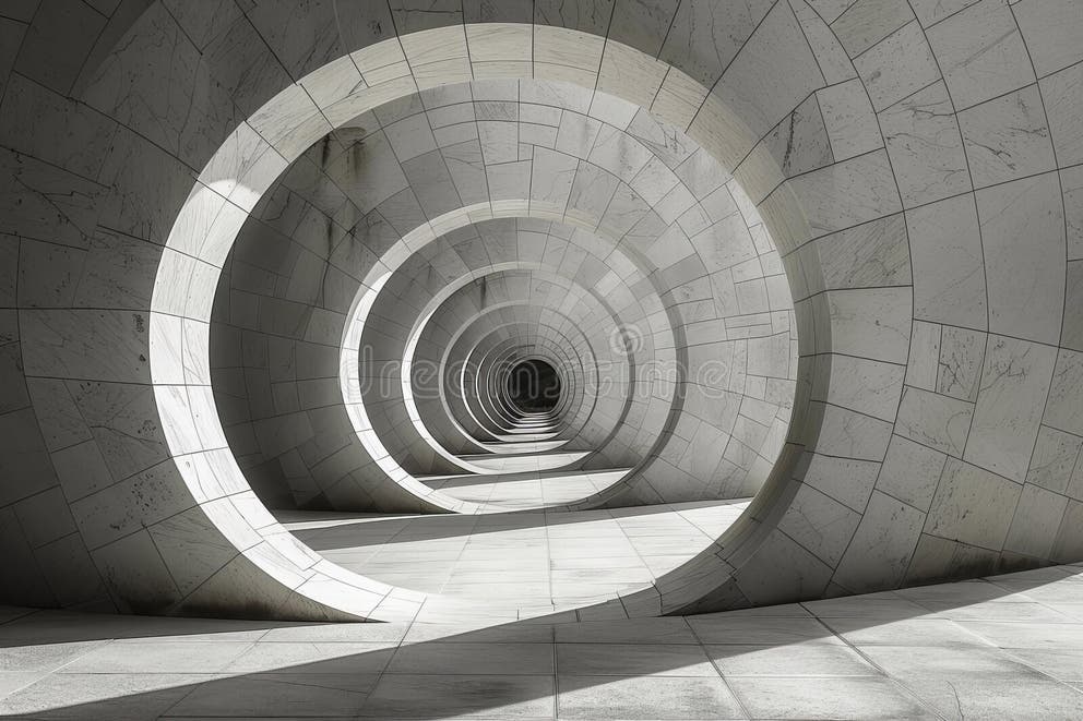 Featuring a Three Circular Walls in the Shape of a Tunnel, High Quality ...