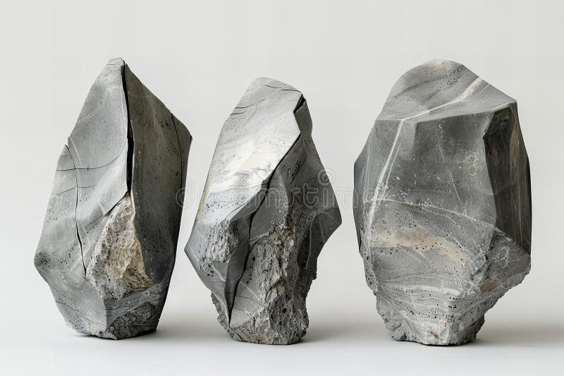 Featuring a Three Grey Shaped Objects with Some Details, High Quality ...