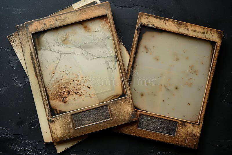 Featuring a Two Blank Polaroid Photo Frames, on the Left Side of One is ...