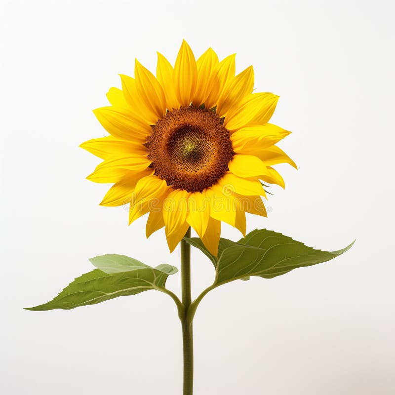 Yellow Sunflower Leaf Texture Isolated in White Background Stock ...