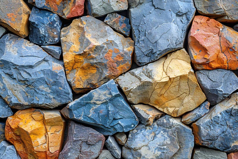 Featuring a Wall of Rocks with Different Colors at Various Angles Stock ...