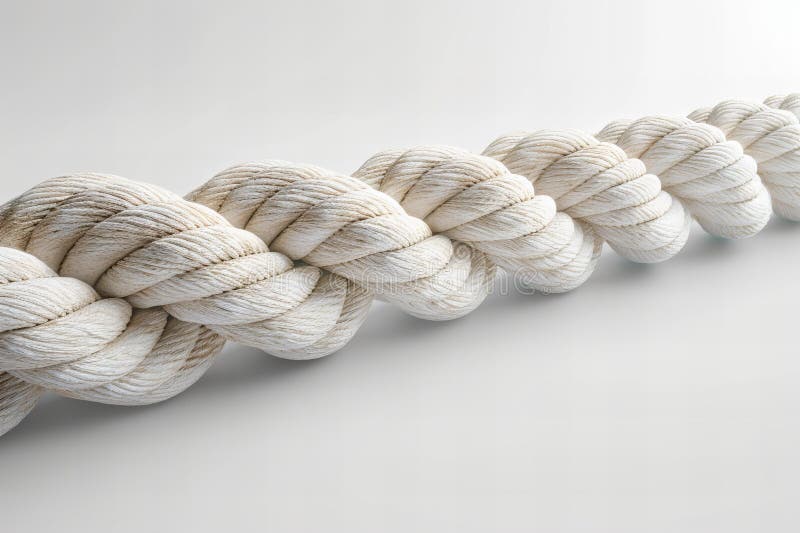Featuring a White Cotton Rope on a White Background in a Flat Lay with ...