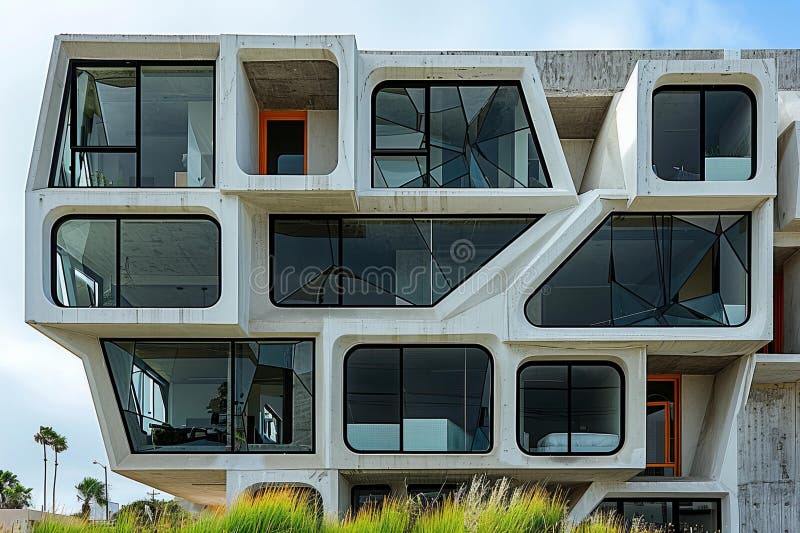 Featuring a the Windows on Some Concrete Buildings Look Interesting in ...