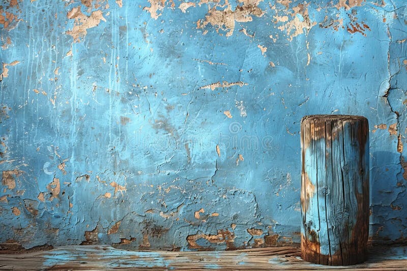 Featuring a Wooden Post with Blue Paint Texture for Use As a Background ...