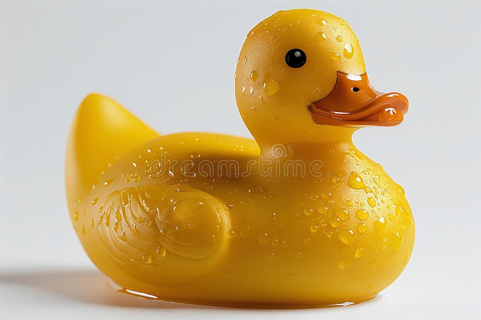 Featuring a Yellow Rubber Duck Isolated on White Background, with No ...