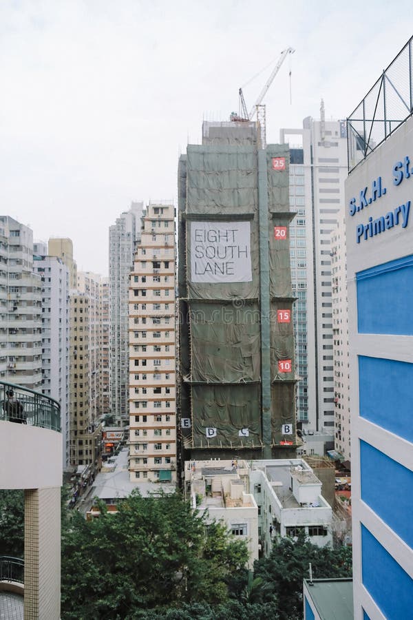 Feb 7 2015 Hong Kong Crowded Building at Sai Ying Pun Editorial Stock ...