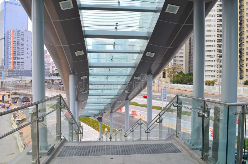 12 Feb 2013 the Modern Foot Bridge at Hong Kong Editorial Photo - Image ...