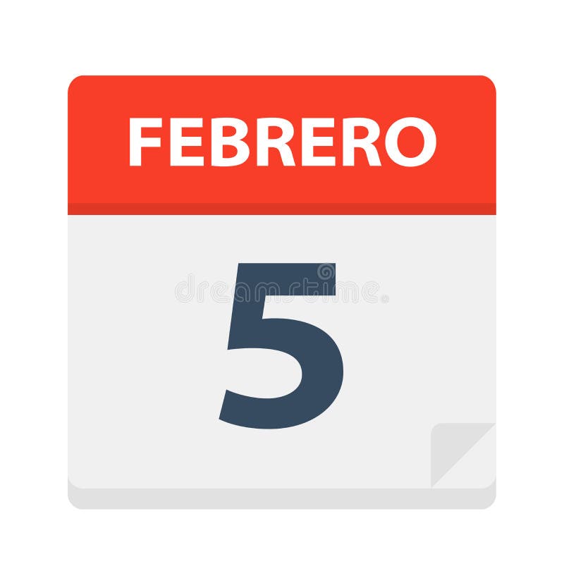 Febrero 27 - Calendar Icon - February 27. Vector Illustration of ...