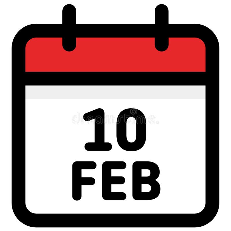 10 Febrero - Icono Del Calendario - Ejemplo Del Vector Ilustración del ...