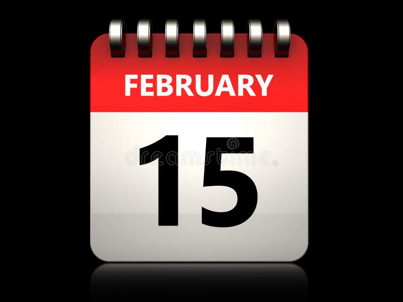 Februar-Kalender-Ikone - Buntes Vektorsymbol Vektor Abbildung ...